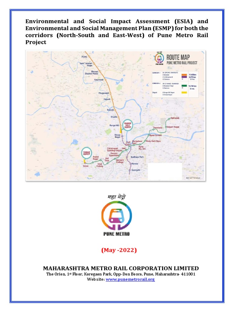 PuneMetro - ESIA - ESMP May 2022 | PDF | Environmental Impact ...