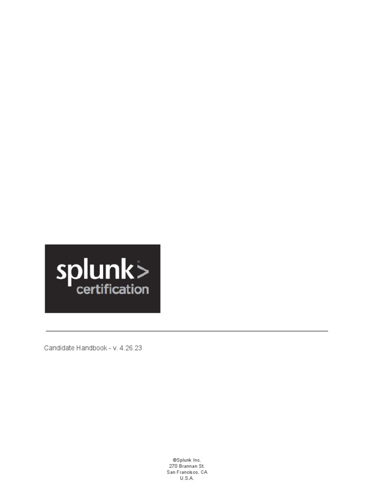 Splunk Certification Candidate Handbook | PDF | Cloud Computing | Computer Security
