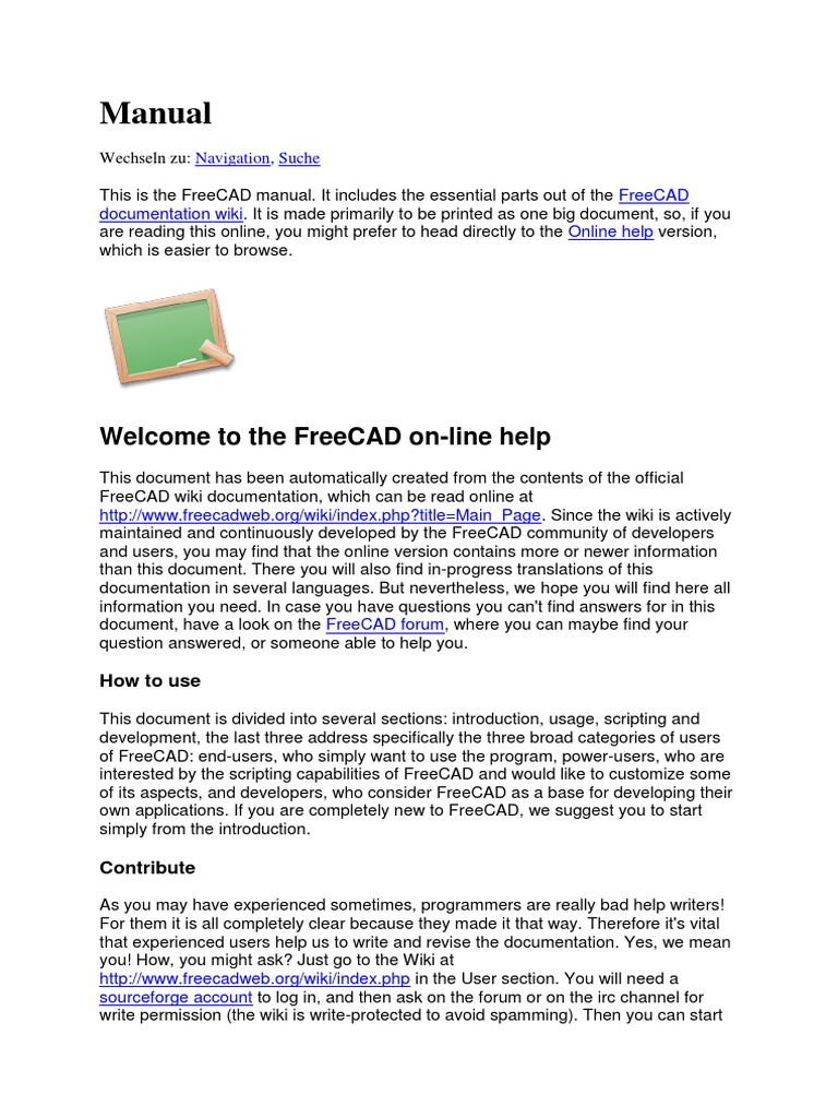 Manual: Welcome To The Freecad On-Line Help | PDF | Installation (Computer Programs) | Command ...