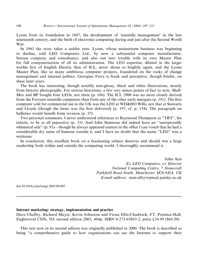 History and Impact of LEO Computers | PDF | World Wide Web | Internet & Web
