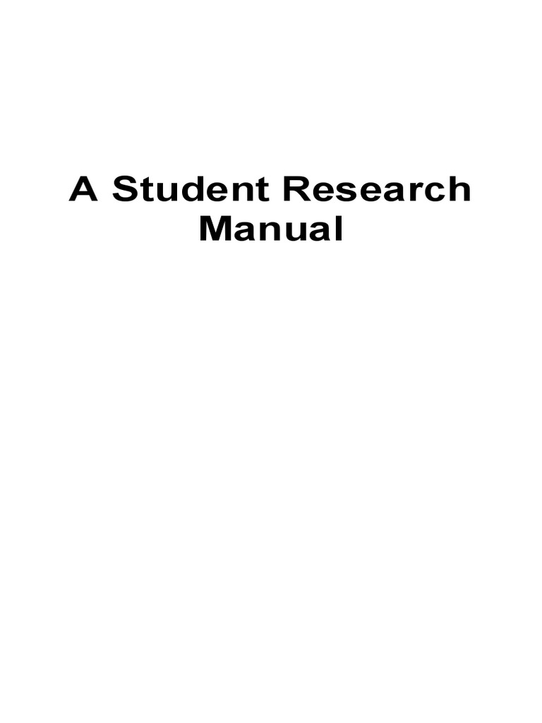 Student Research Manual Overview | PDF