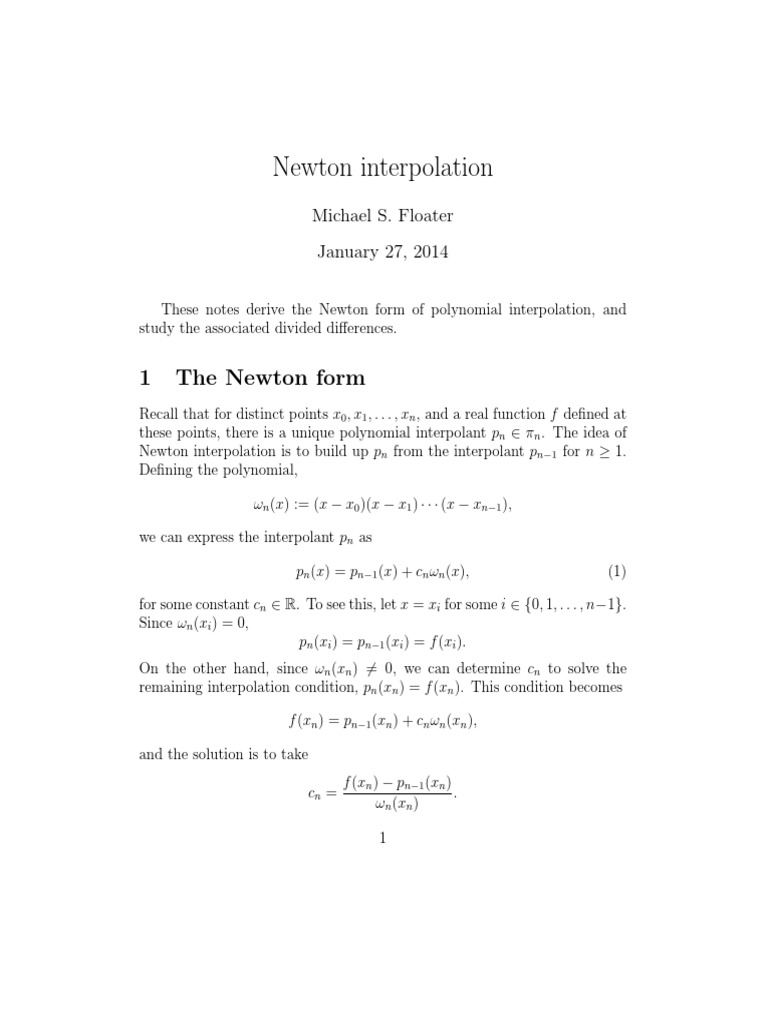 Newton Divided Difference | PDF | Computational Science | Mathematical Concepts