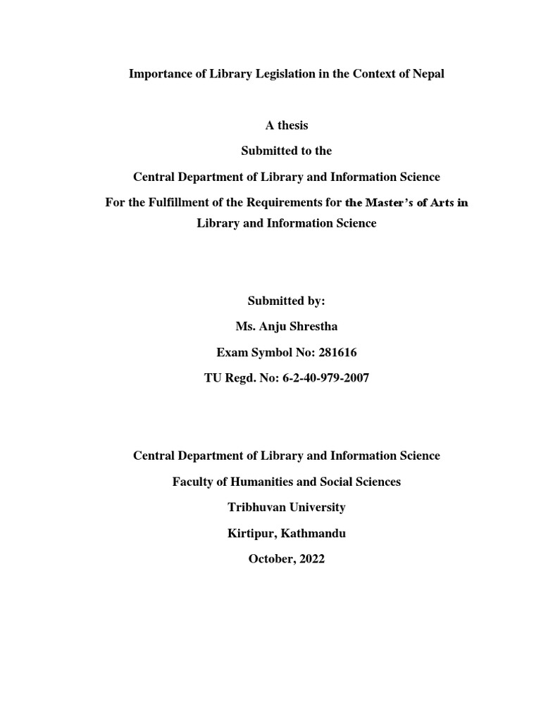 Anju Shrestha - 6 Thesis Library | PDF