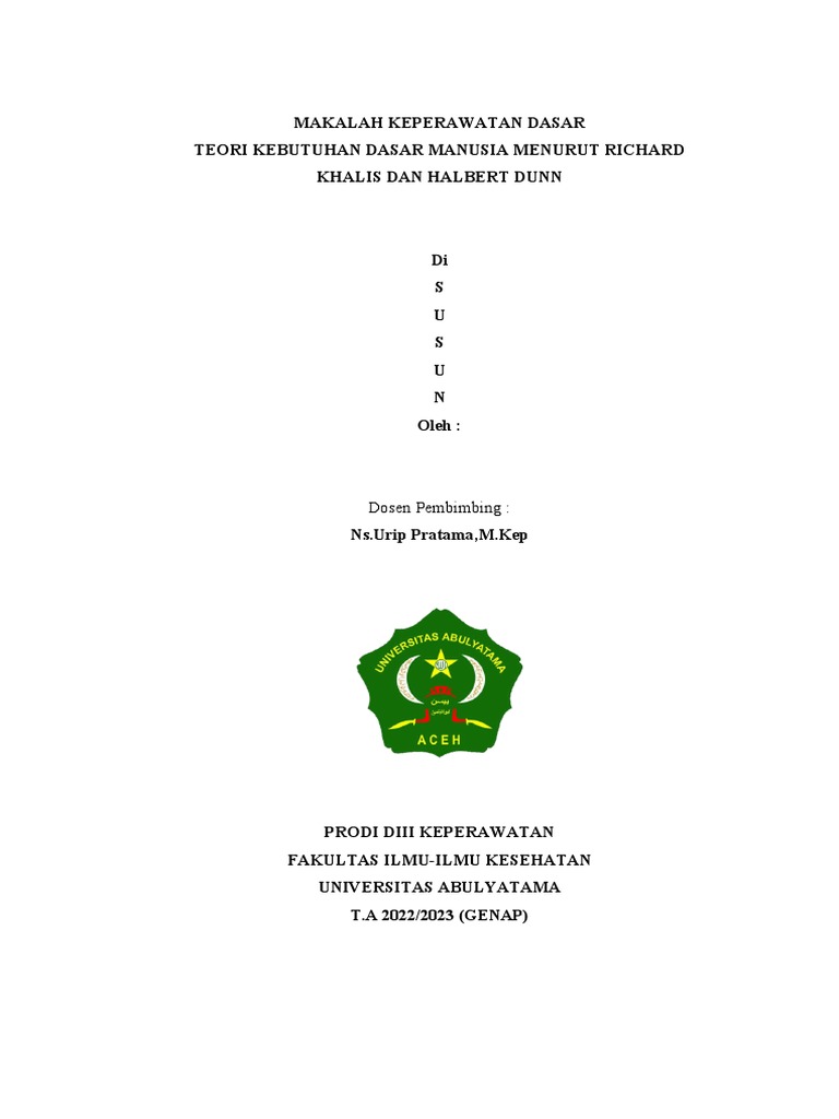 Teori Kebutuhan Dasar Manusia Menurut Richard Khalis Dan Halbert Dunn ...