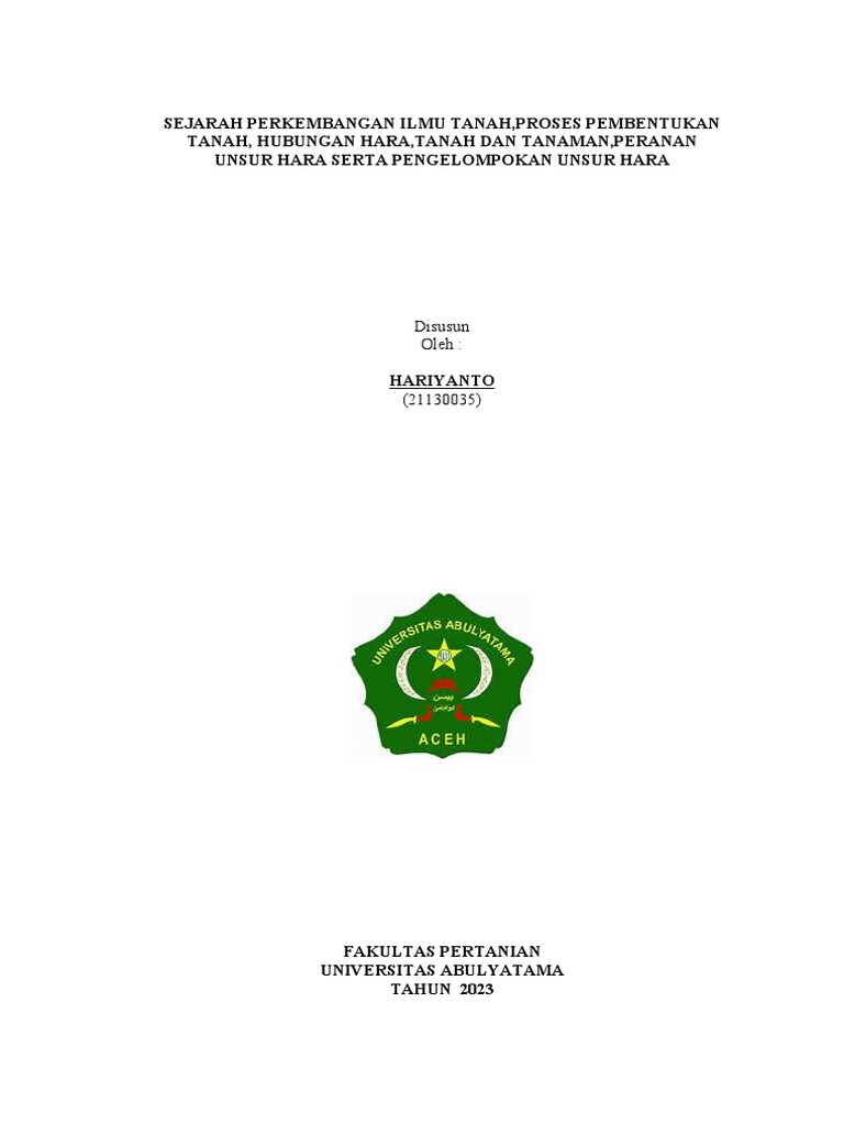 Sejarah Perkembangan Ilmu Tanah, Proses Pembentukan Tanah, Hubungan ...