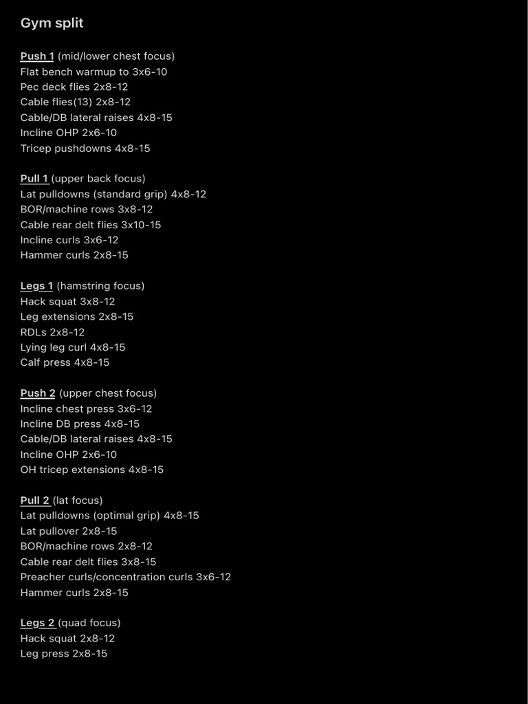 Gym Split | PDF