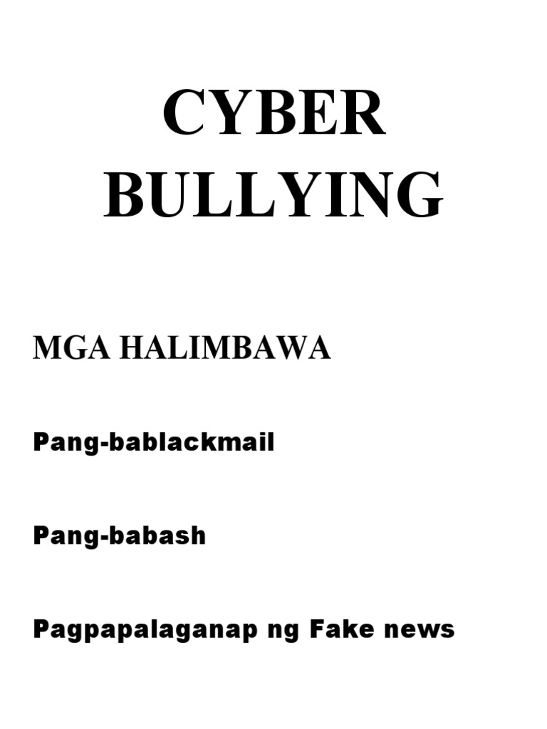 Cyber Bullying: Mga Halimbawa | PDF