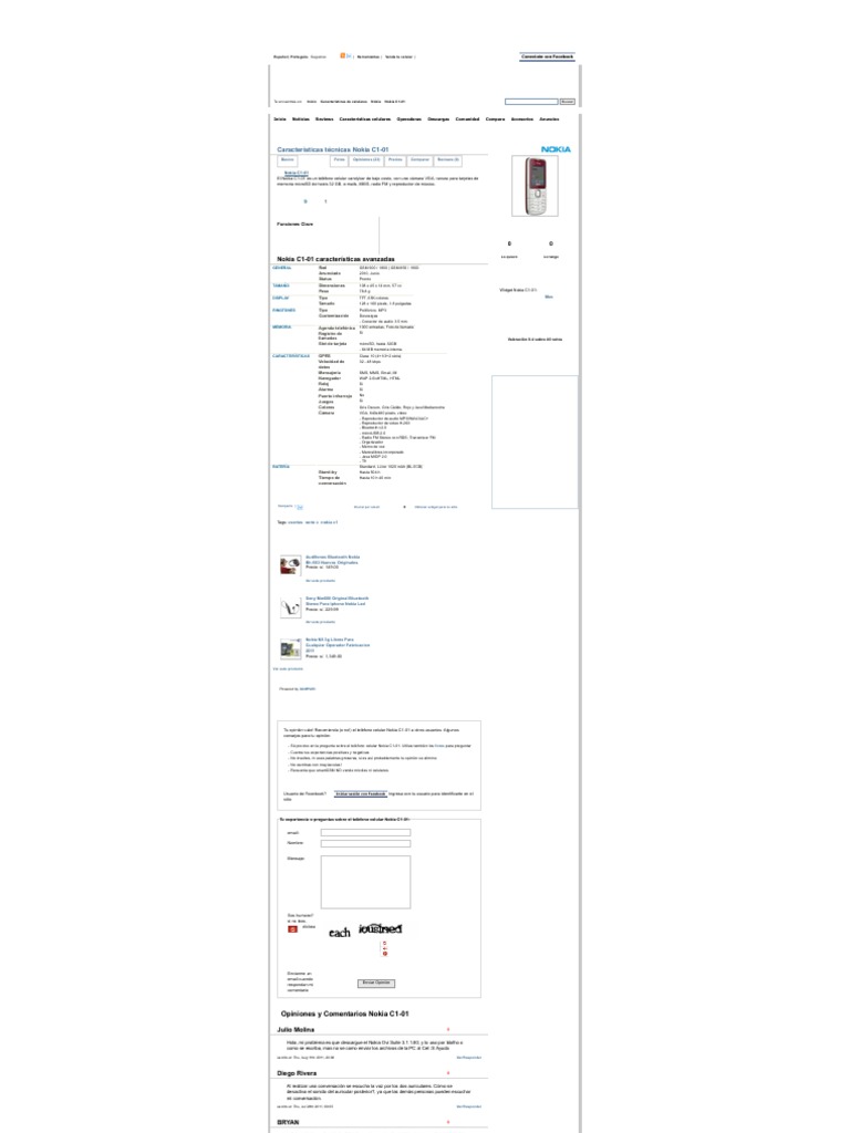 Caracteristicas y Especificaciones - SmartGSM | PDF | Nokia | Telefonía ...