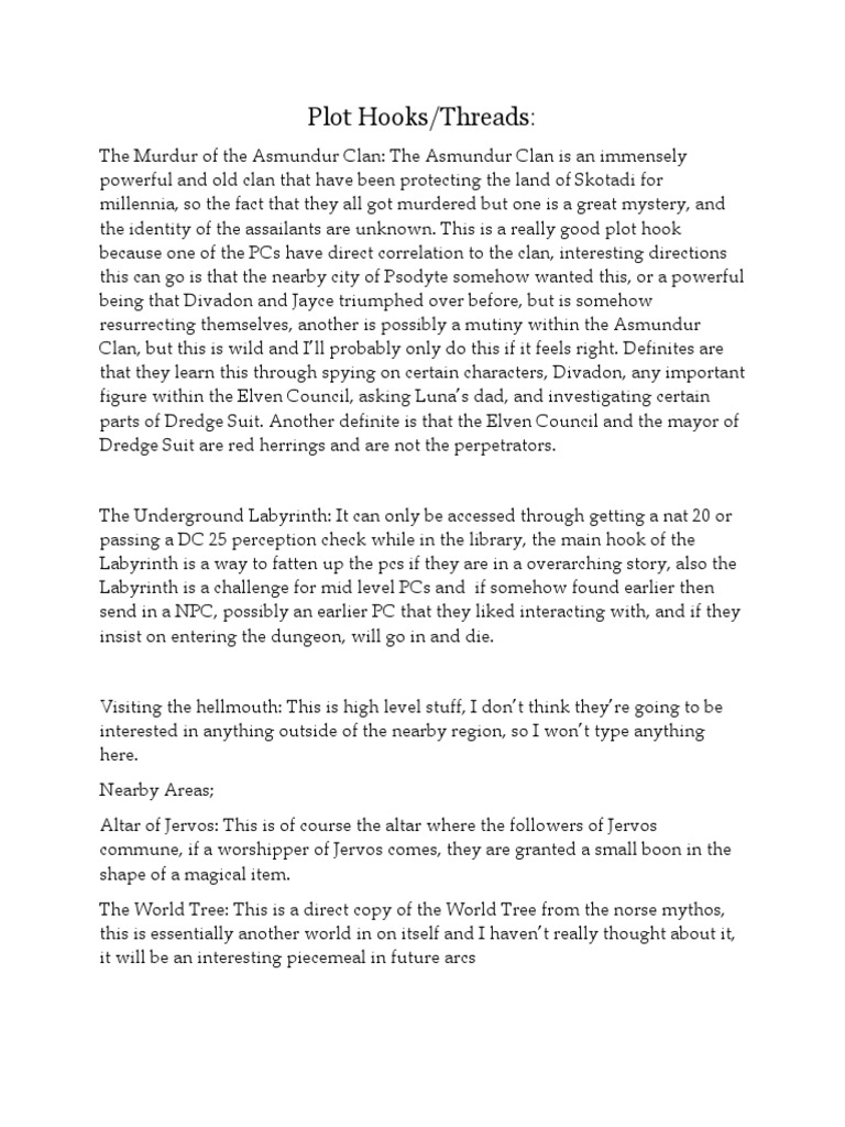 Plot Hooks/Threads | PDF