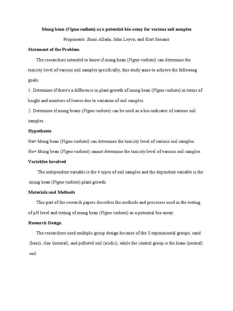 Mung Bean | PDF | Soil | Bean