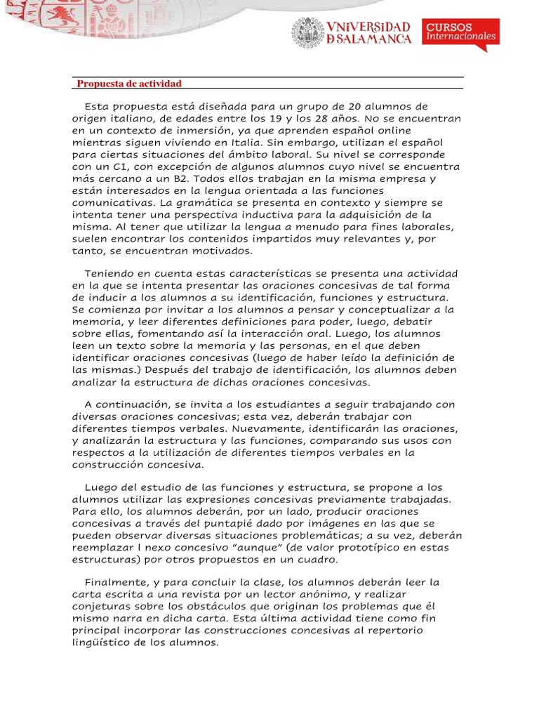 Concesivas Gramatica C | PDF | Memoria | Cognición