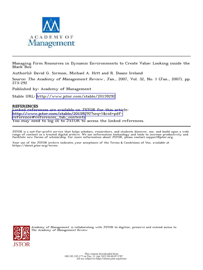 AMR Paper | PDF | Business | Economies