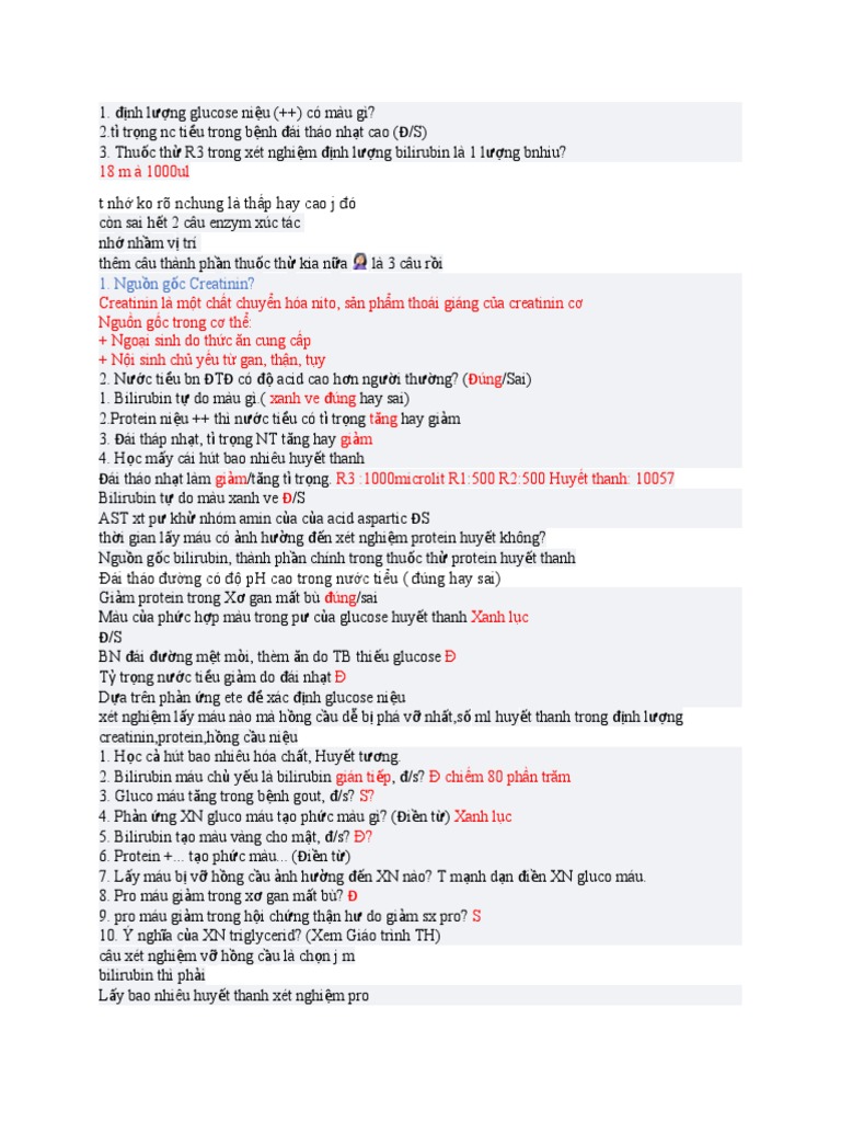 Thực tập hóa sinh 2 | PDF