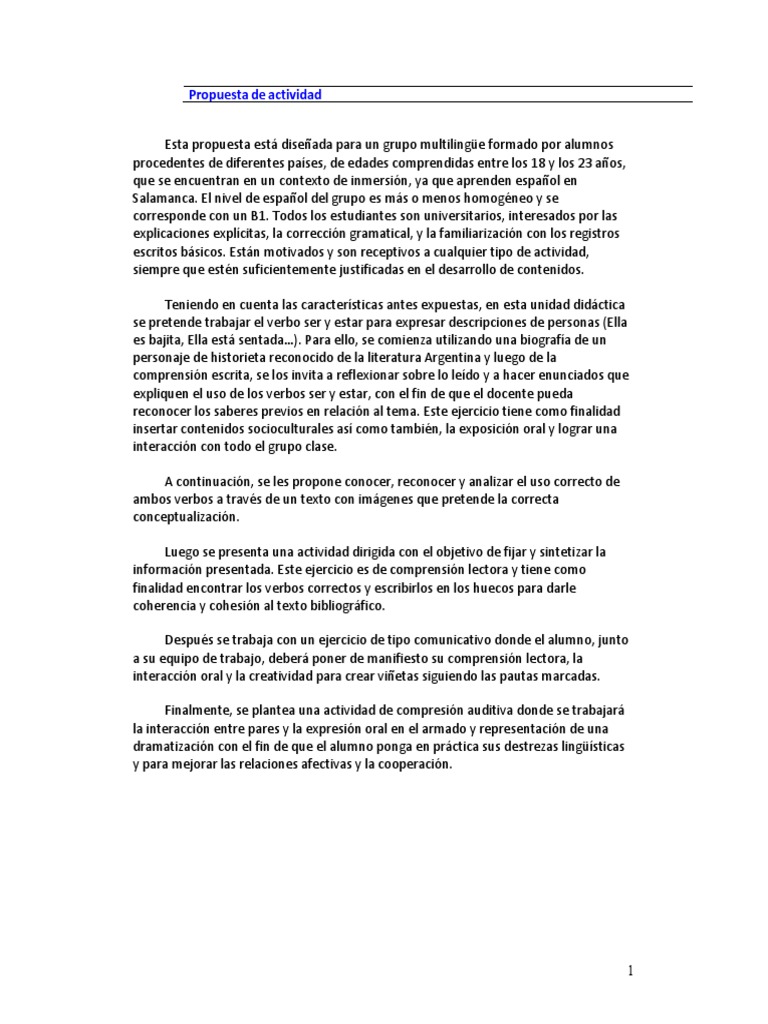 Gramática B. Soy o Estoy | PDF | Comprensión lectora | Ciencia cognitiva