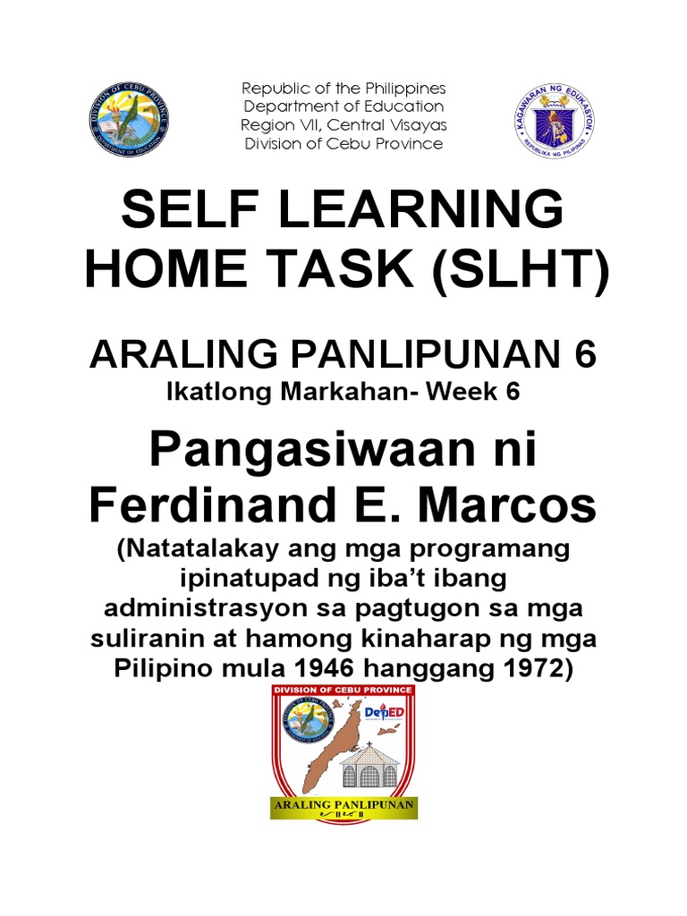 Self Learning Home Task (SLHT) : Araling Panlipunan 6 | PDF