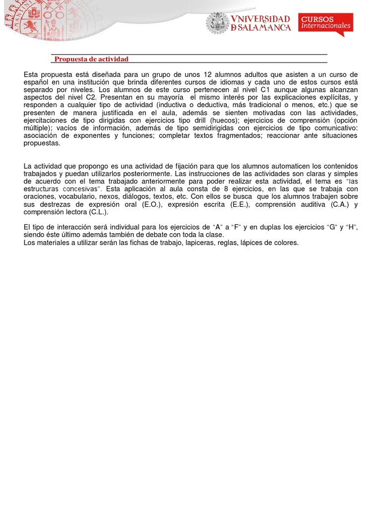 Gramatica C - CONCESIVAS | PDF | Salón de clases | Lingüística