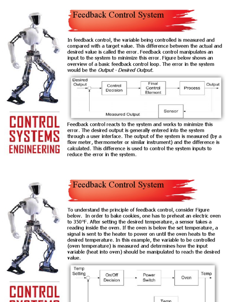 Feedback Control System: Output - Desired Output | PDF | Control Theory | Control System