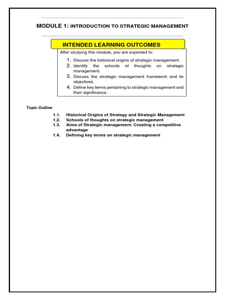 Introduction to Strategic Management | PDF | Strategic Management ...