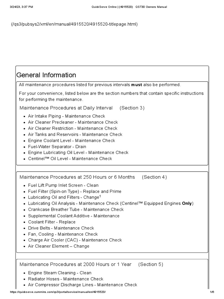 General Information: Maintenance Procedures at Daily Interval (Section 3) | PDF | Motor Oil ...