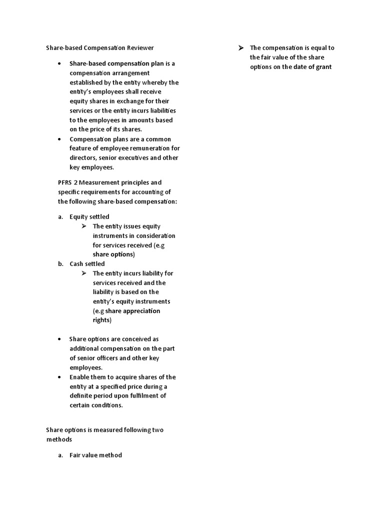 Share-Based Compensation Reviewer | PDF