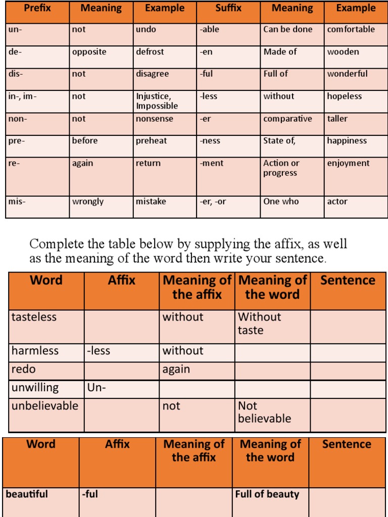Grade 4 Lesson On Affix | PDF