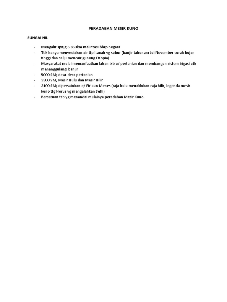 Peradaban Mesir Kuno: Sungai Nil | PDF