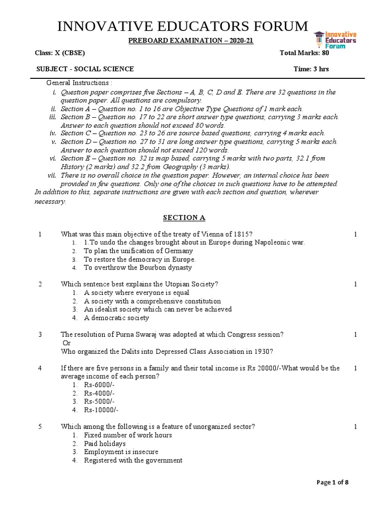 10 SST QP Set 2 | Download Free PDF | Globalization | Democracy