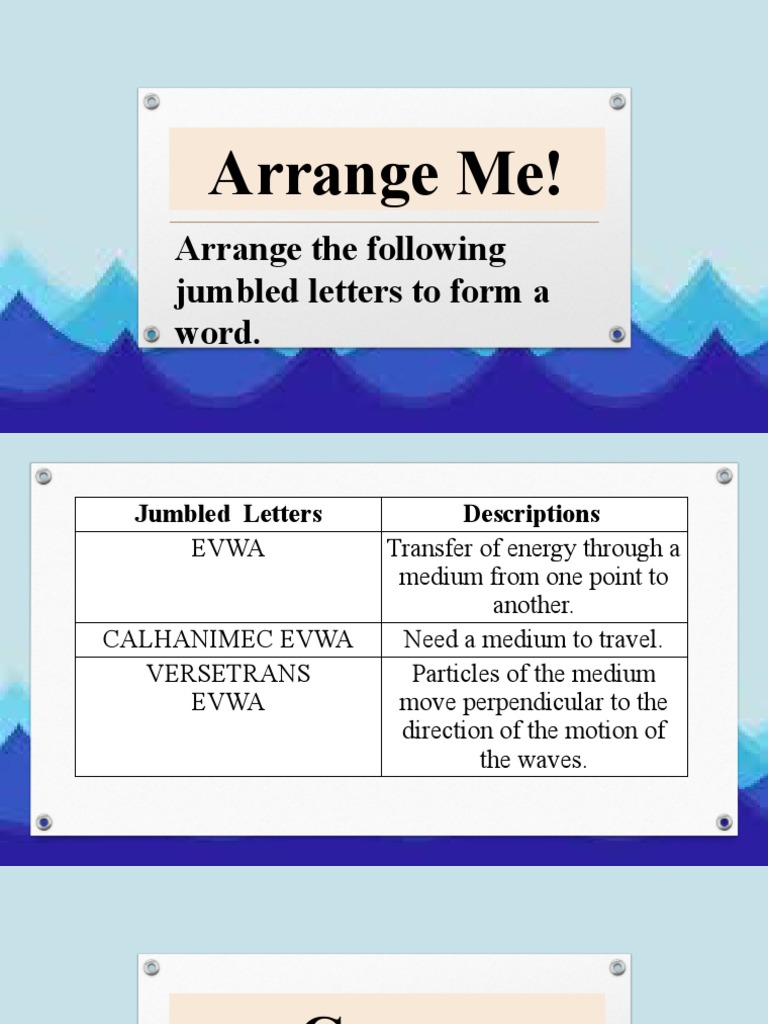 Jumbled Letters and Wave Characteristics | PDF