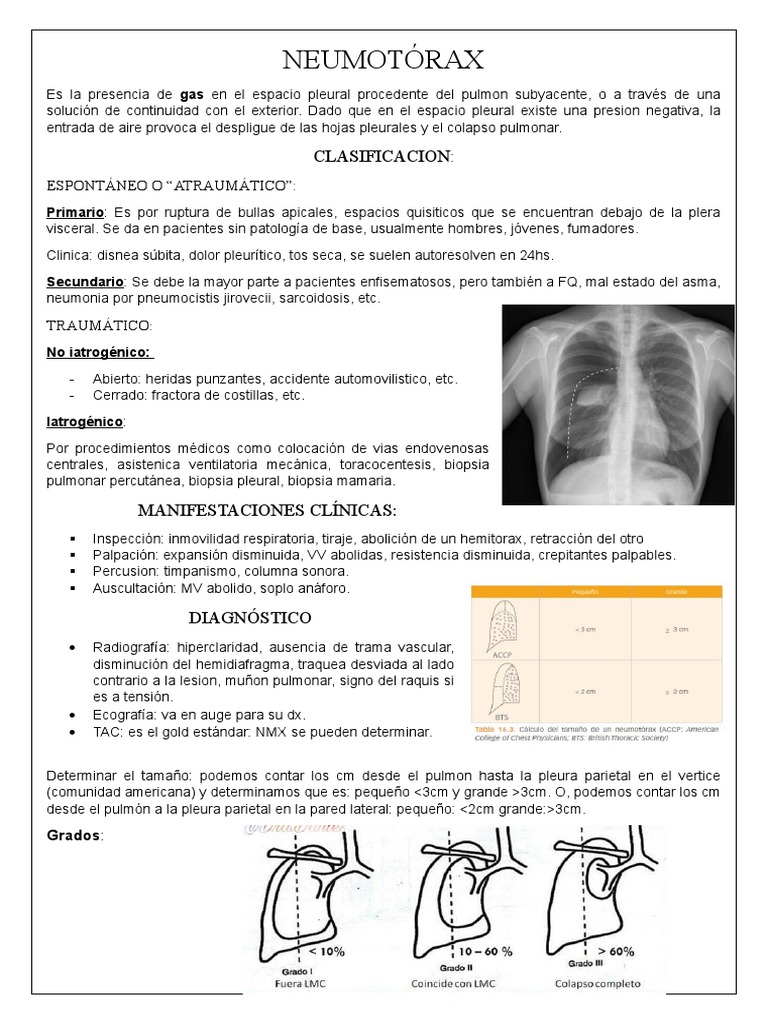NEUMOTÓRAX | PDF | Medicina CLINICA | Especialidades Medicas