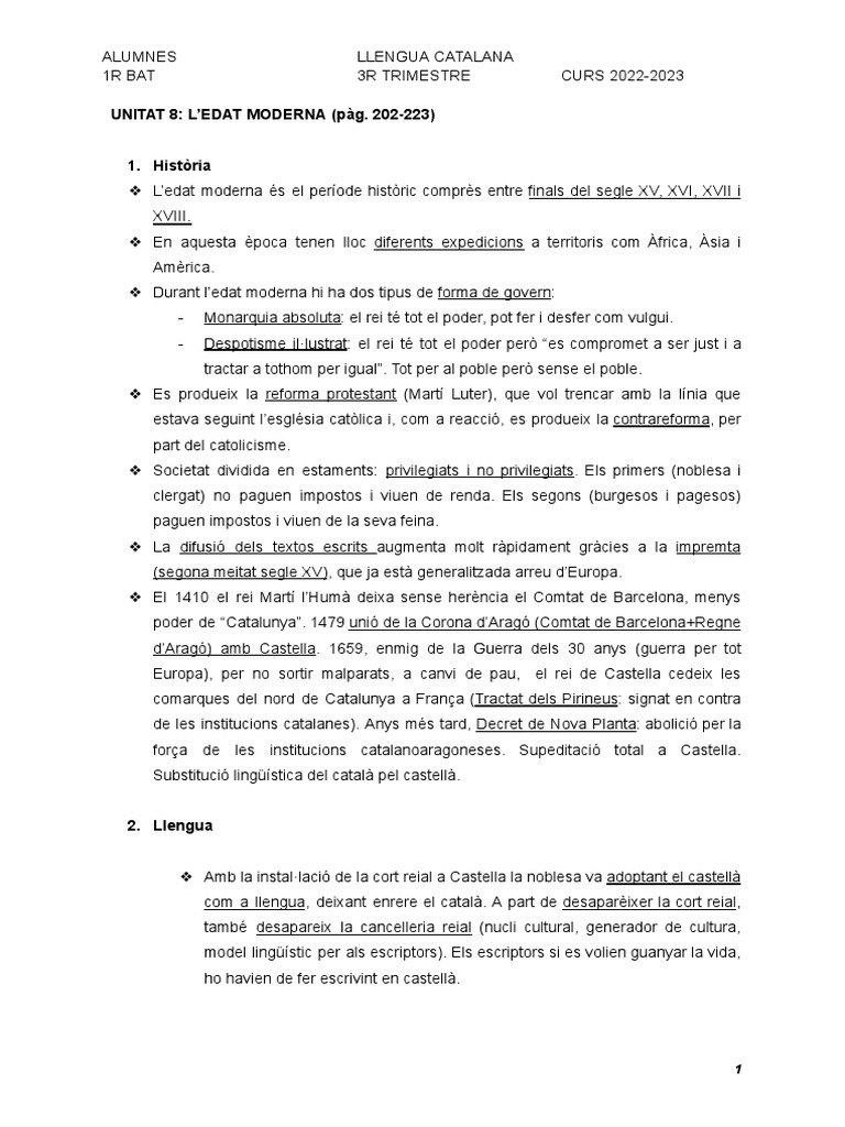 L'edat Moderna | PDF