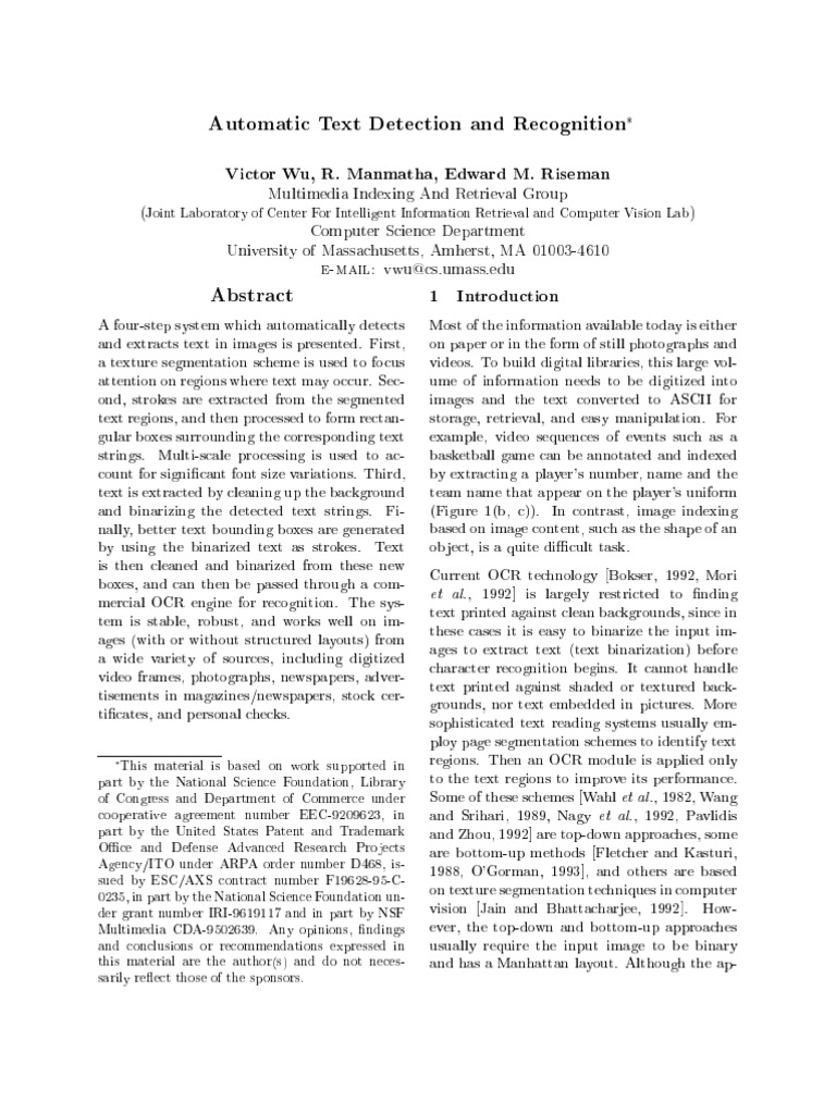 Automatic Text Detection System | PDF | Optical Character Recognition ...