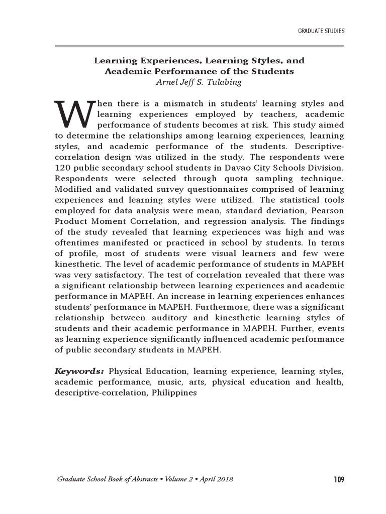 Learning Styles and Academic Performance | PDF