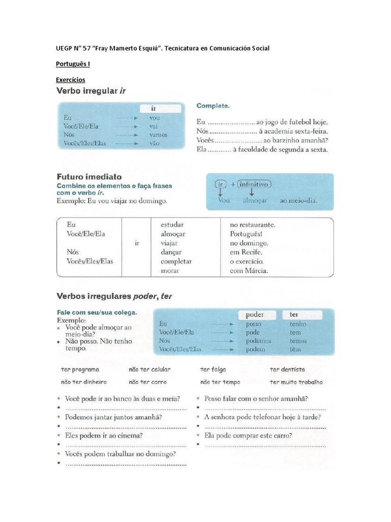 Exercícios (Verbos-Gostar De) | PDF