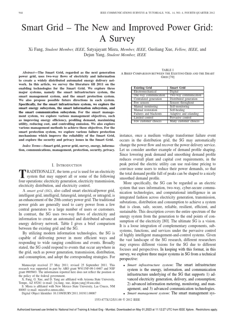 Smart Grid The New and Improved Power Grid A Survey | PDF | Electrical ... Smart Grid The New and Improved Power Grid A Survey | PDF | Electrical ...