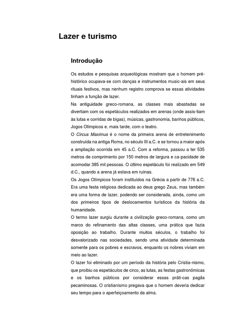 Lazer e Turismo | PDF | Turismo | Lazer