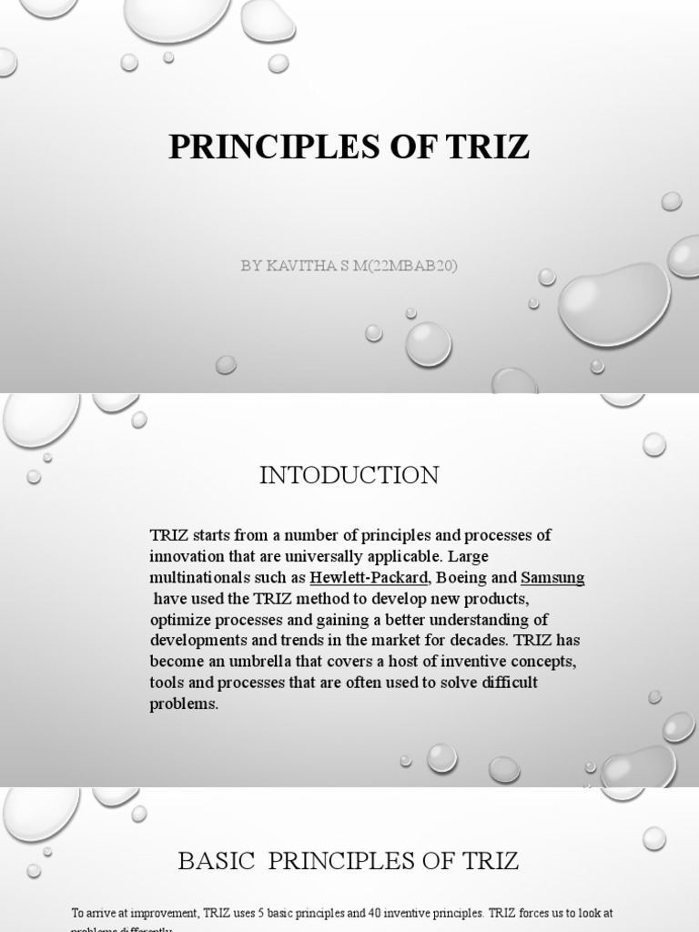 Principles of TRIZ by Kavitha | PDF | Economies