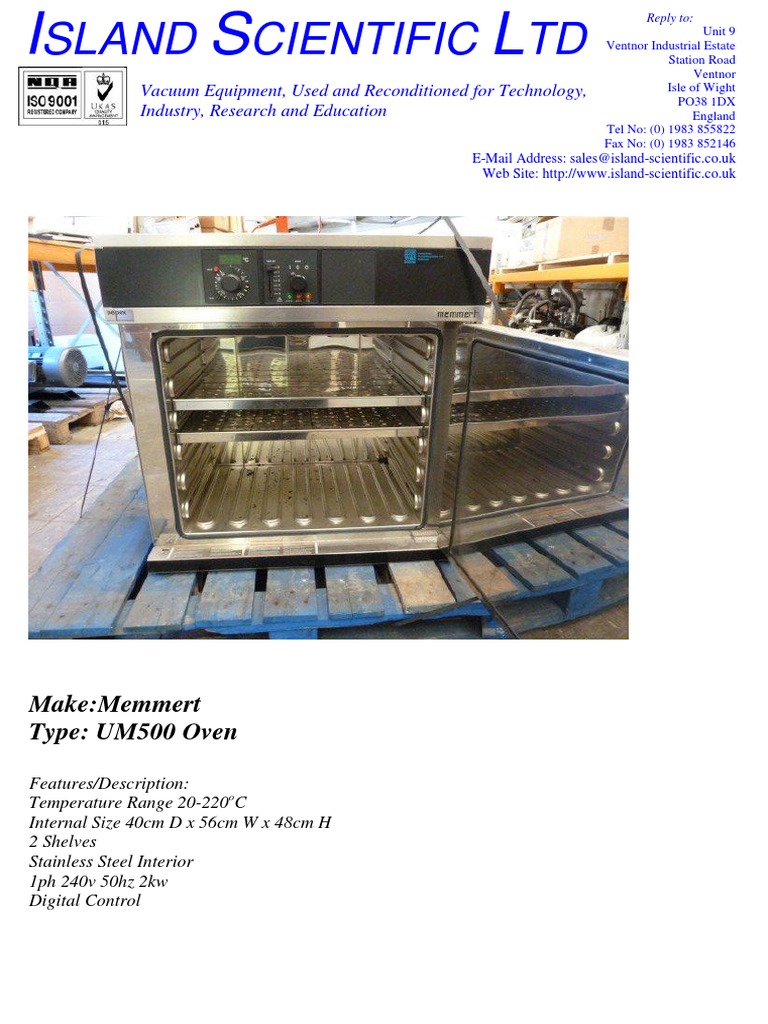 Memmert UM500 | PDF