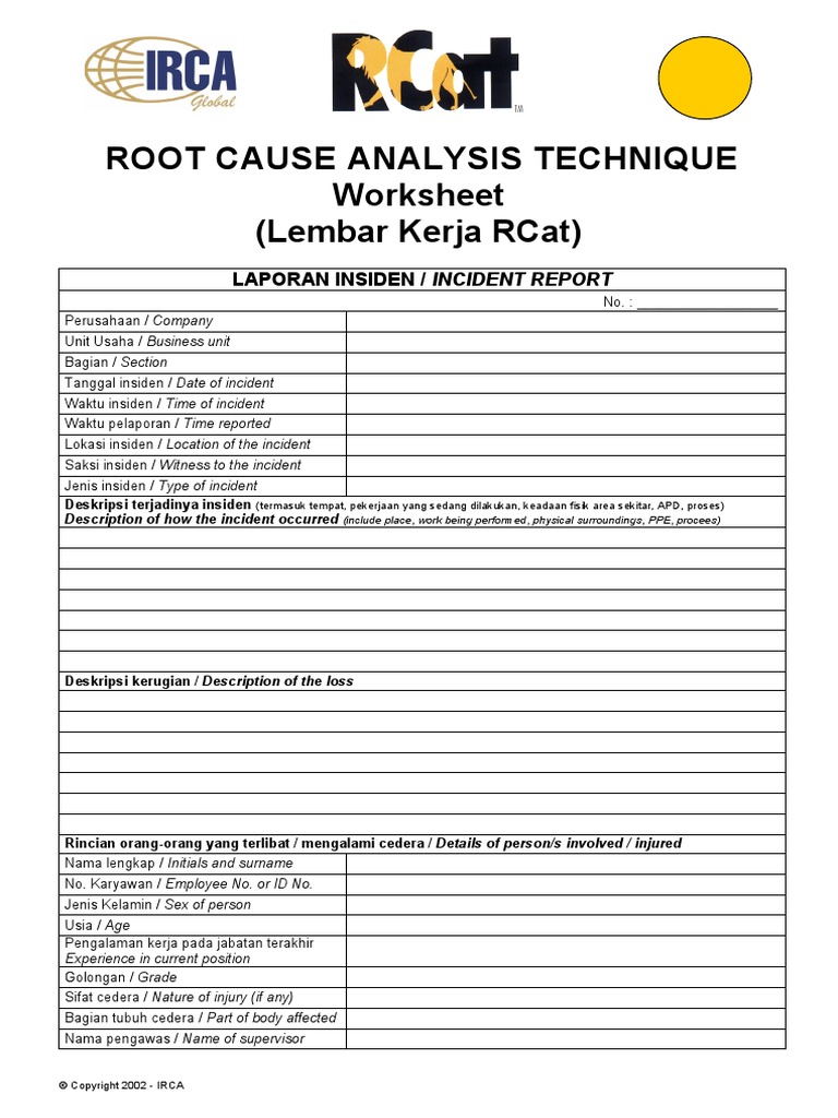 Lembar Kerja RCAT | PDF