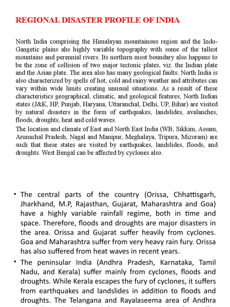 Regional and Seasonal Disaster Profile of India | PDF | Monsoon ...