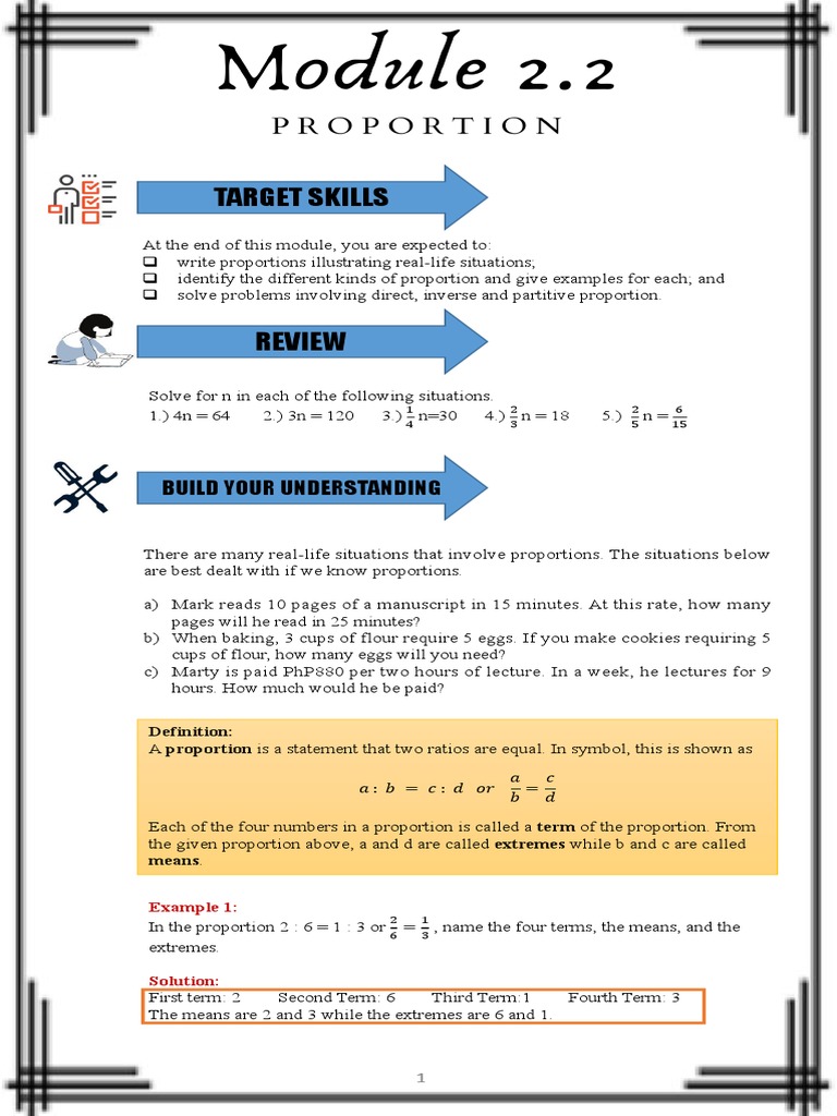 Module 2.2 Proportion | PDF | Ratio | Cakes