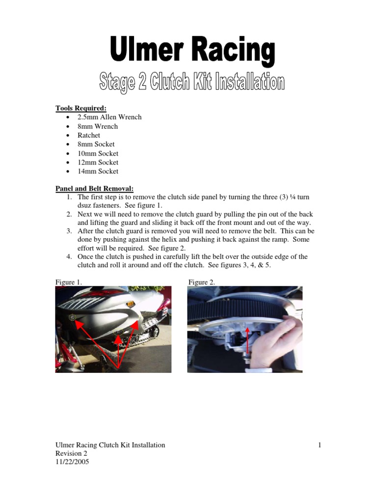 Clutch Kit Installation Guide | PDF | Screw | Equipment