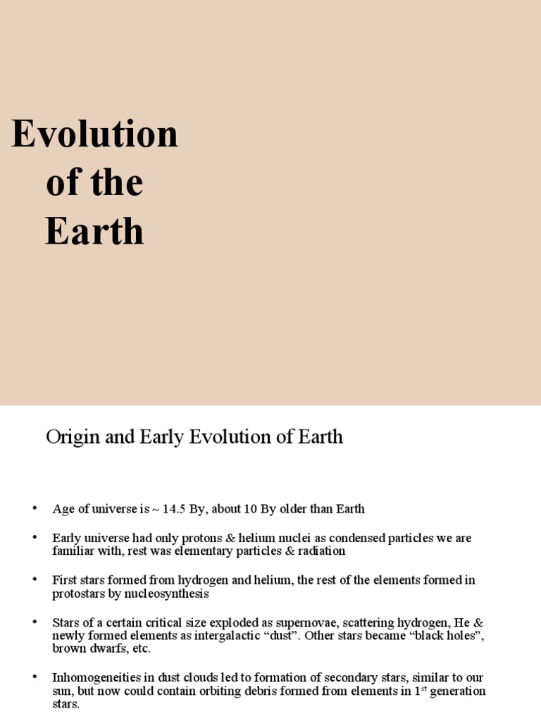 Evolution of Earth | PDF | Stars | Cosmic Dust