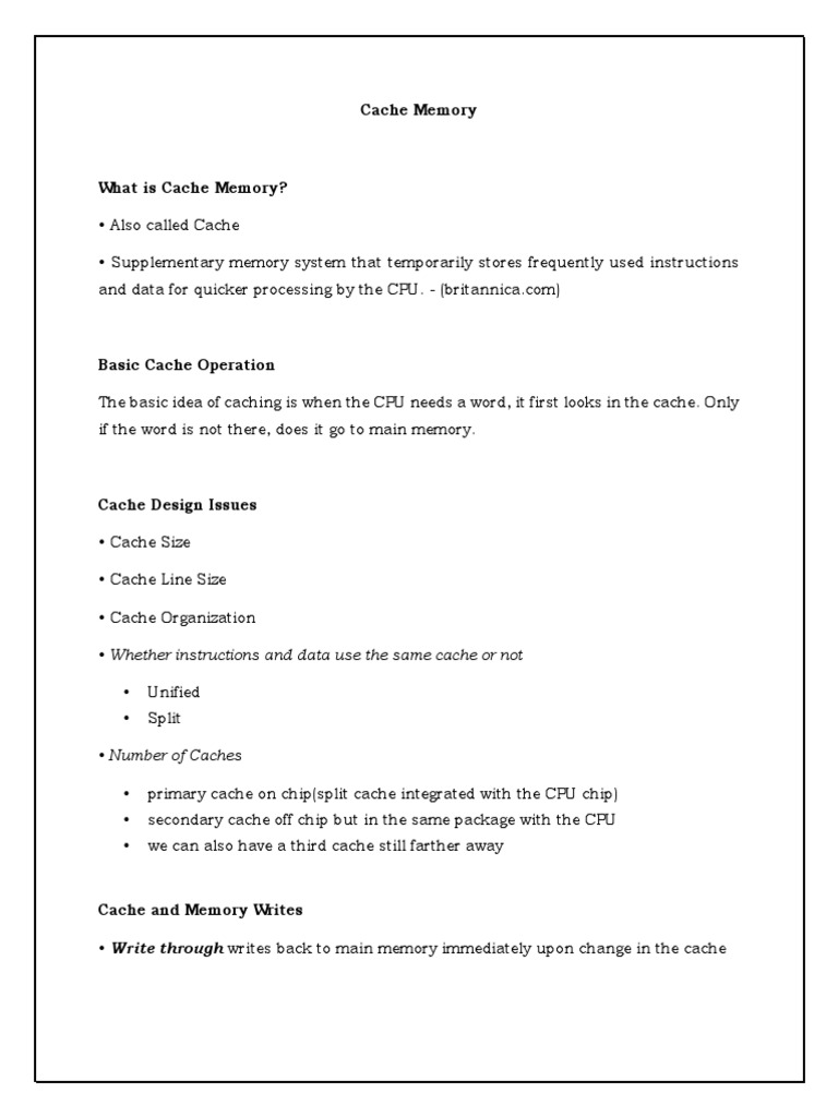 Cache Memory | PDF Cache Memory | PDF