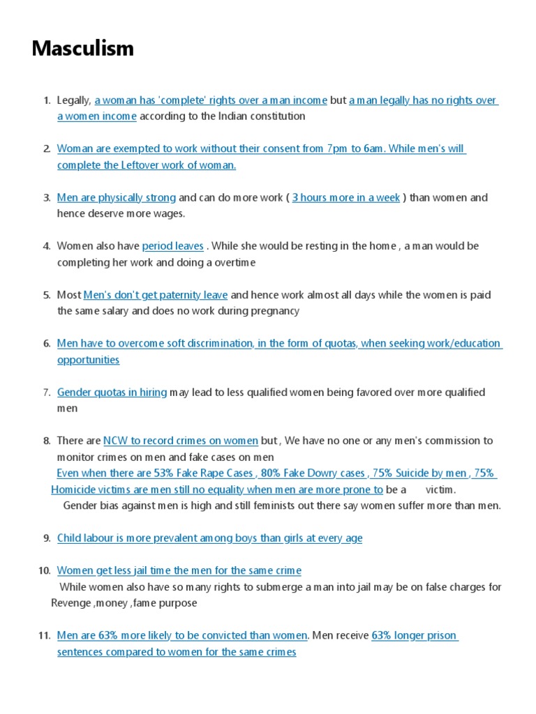 Masculism | PDF | Rape | Woman