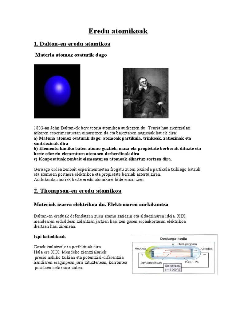Eredu Atomikoak | PDF
