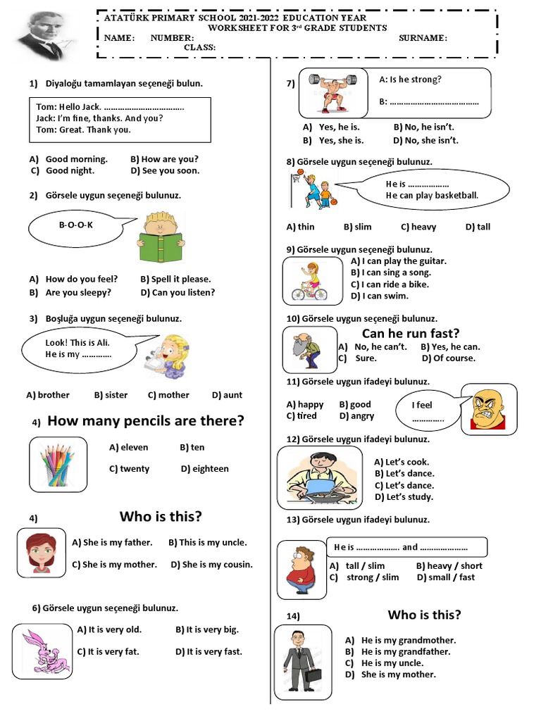 3rd Class Worksheet 2 | PDF
