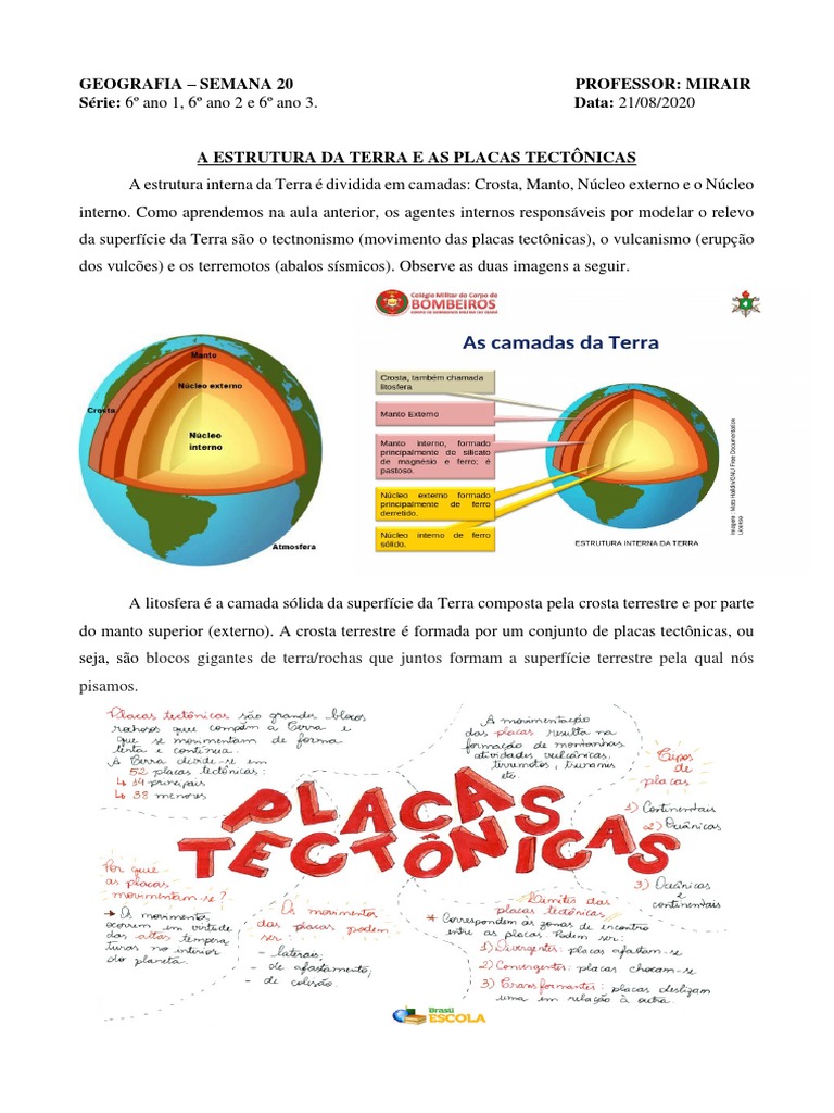 Atividade+Geografia+6ano+placas Tectonicas | Download grátis PDF ...