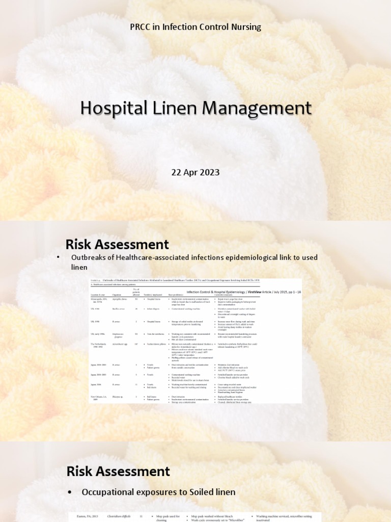 Hospital Linen Management: PRCC in Infection Control Nursing | PDF