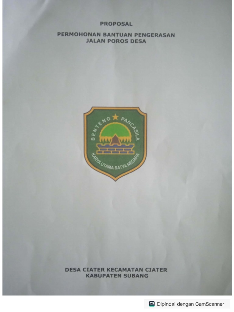 Proposal Pengerasan Jalan Desa Ciater Pdf