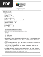 Grade 3 Measuring Mass Worksheet | PDF